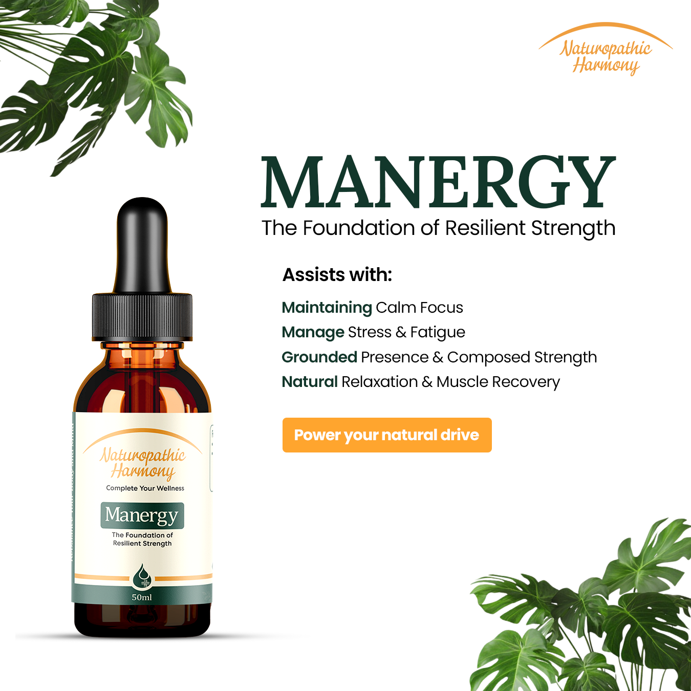 Manergy – Calm Focus , Composure, Control – Naturopathic Harmony